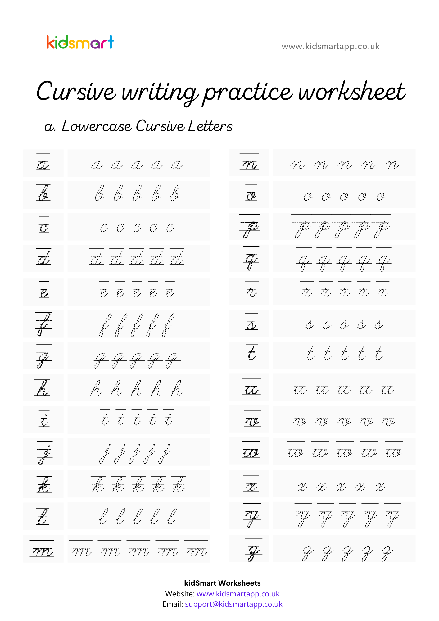 How To Learn Cursive Writing Free Worksheets